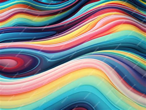 Multi Colored Wave Pattern Backdrop With Flowing Liquid Generated Premium Ai Generated Image