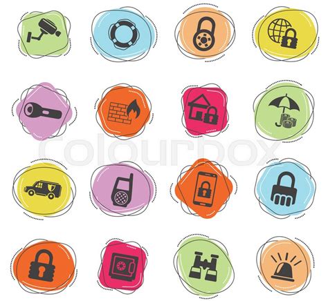 Security Web Icons For User Interface Stock Vector Colourbox