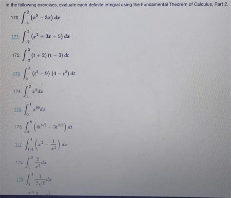 Solved In The Following Exercises Evaluate Each Definite