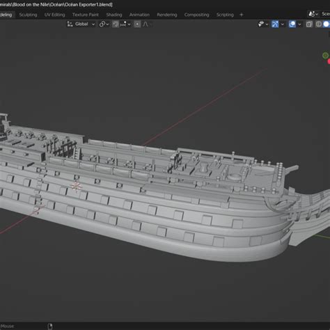 3d Printable French Océan Class 1st Rate 118 Guns 1788 1882 And Blender Exporter Aoa Fr 1 By