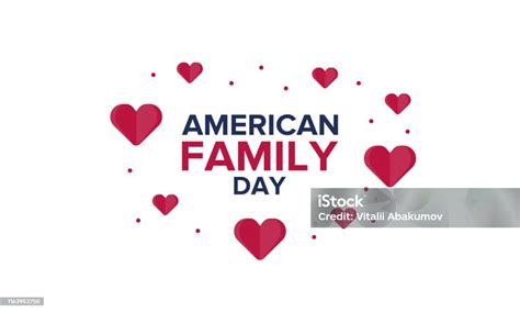 미국 가족의 날 8 월에 매년 경축 미국에서 행복한 휴일입니다 애국적인 디자인 포스터 인사말 카드 배너 및 배경 벡터 일러스트레이션 8월에 대한 스톡 벡터 아트 및 기타