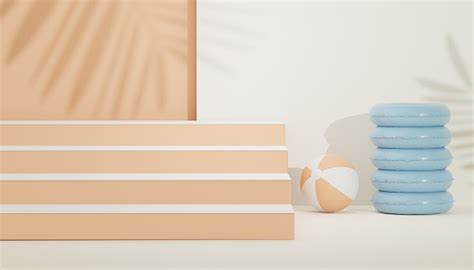 3d 연단은 여름 개념으로 제품 프레젠테이션을 의미합니다 화장품 광고를위한 받침대 플랫폼 0명에 대한 스톡 사진 및 기타 이미지 Istock