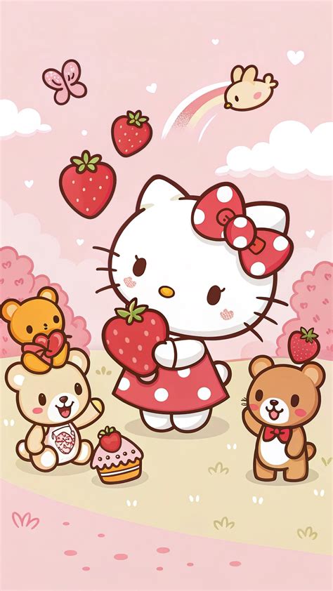 Download Hello Kittys Strawberry Party Will Melt You Wallpaper