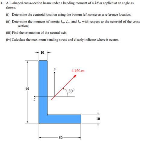 Solved A L Shaped Cross Section Beam Under A Bending Moment