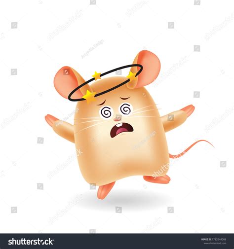 Mascot Cartoon Illustration Cute Dizzy Mouse Stock Vector Royalty Free 1733244008 Shutterstock