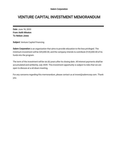 11 FREE Investment Memo Templates Edit Download Template Net