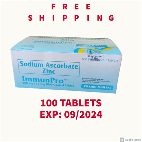 Immunpro Sodium Ascorbate Zinc 500mg 100 Tablets Immunopro Vitamins Lazada Ph
