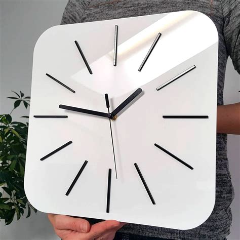 Simple Silent Square Wall Clock Decor Wala