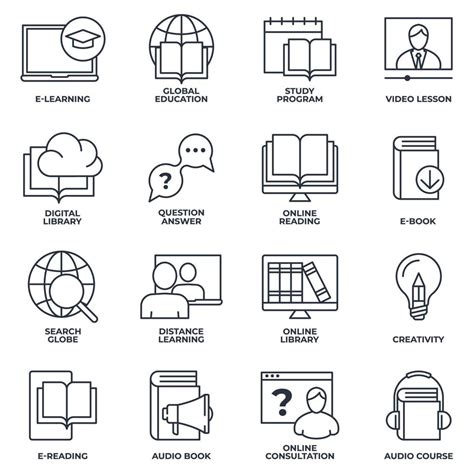 Set Of E Learning Online Education Icon Logo Vector Illustration Set Of E Learning Online Education Icon Logo Vector Illustration