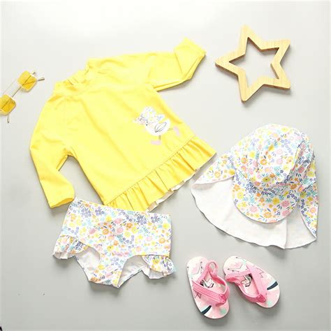 【楽天市場】女の子 水着 セパレート 3点セット ラッシュガード キャップ付き 水遊び 幼児 水着 長袖 セパレート キッズ 子供 水着 女児 スイムウェア ガールズ 紫外線対策 速乾 水着