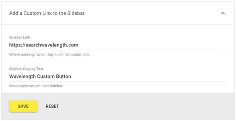 How To Add A Custom Sidebar Link Wavelength