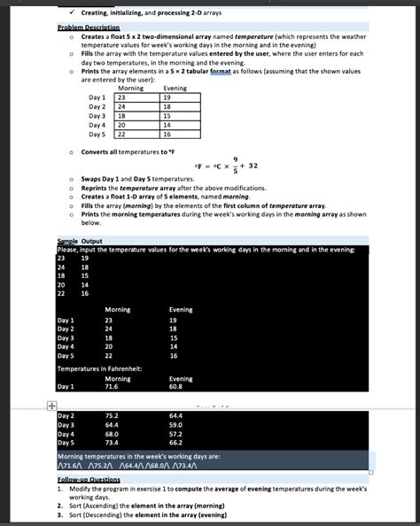 Solved Creating Initializing And Processing 2 D Arrays
