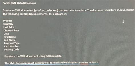 Solved Part I Xml Data Structures Create An Xml Document