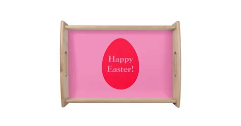 Minimal Red And Pink Egg Easter Serving Tray Zazzle