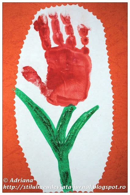 Felicitare De 8 Martie Pentru Bunica Cu Amprenta De Copil