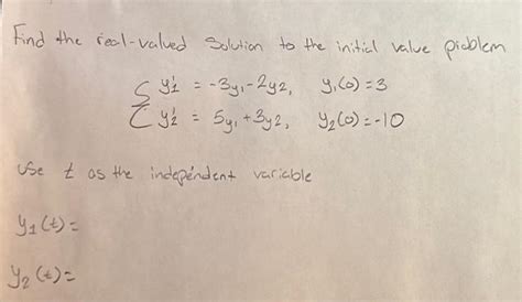Solved Find The Real Valued Solution To The Initial Value
