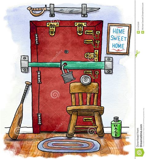 Unlocked Door Cartoon