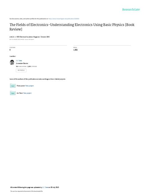 The Fields Of Electronics Understanding Electronic Basics And Advanced Pdf