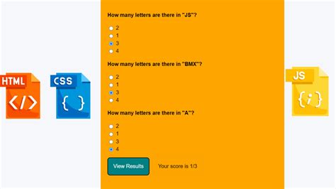 How To Make Multiple Choice Quiz In Html Code