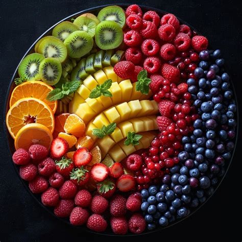 Premium Photo Colorful Fruit Arrangements