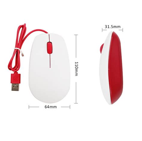 Official Mouse Red And White For Raspberry Pi All Series