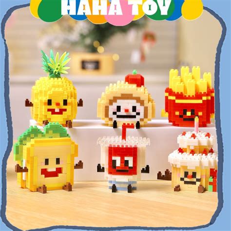 Jual Haha Toy Mainan Balok Susun Buah Nano Blocks Mini Series Model 3d Diy Burger Coke Hadiah