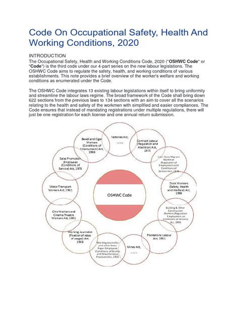 Code On Occupational Safety 2020 Pdf Employment Occupational
