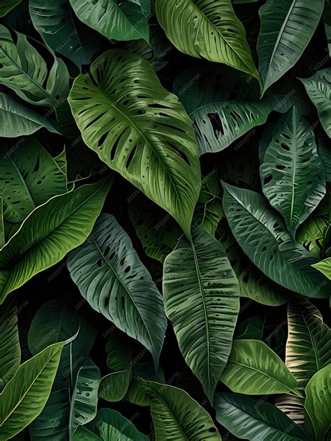 Topical Leaf Wallpaper Nature Leaves Premium Ai Generated Image