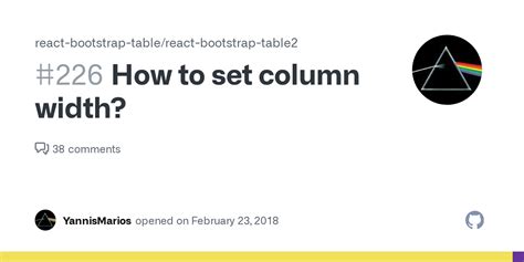 How To Set Column Width · Issue 226 · React Bootstrap Tablereact Bootstrap Table2 · Github