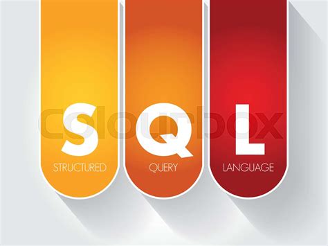 Sql Structured Query Language Acronym Stock Vector Colourbox
