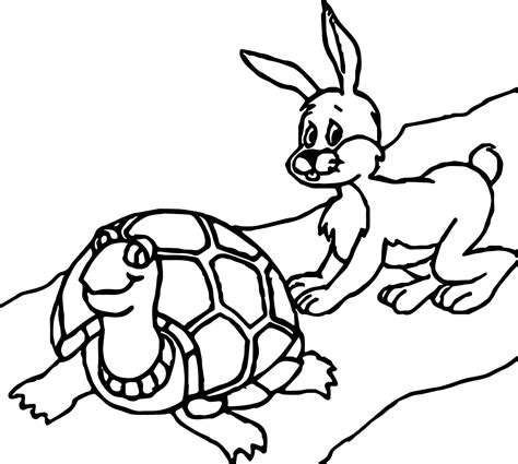 Coloring Pages Turtle And Rabbit