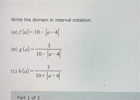 Solved Write The Domain In Interval Notation A