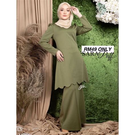 Baju Kurung Hijau Lumut Baju Kurung Women S Fashion Muslimah Fashion