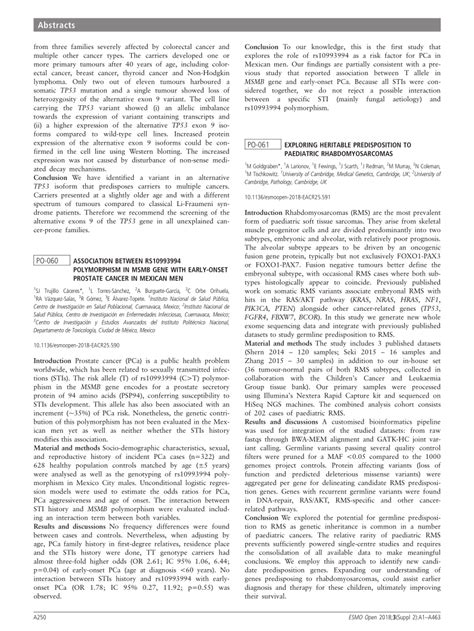 Pdf Po 059 Cancer Predisposing Variants In Alternatively Spliced Tp53