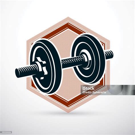 아령 벡터 그림 디스크 무게와 흰색 절연 스포츠 파워 리프팅 및 피트 니스 훈련 장비입니다 강철에 대한 스톡 벡터 아트 및 기타 이미지 Istock
