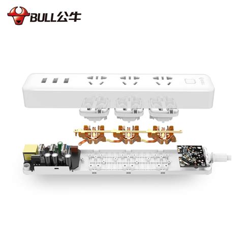 公牛usb排插座智能插板带线多功能用接线板插头转换器正品拖线板 虎窝淘