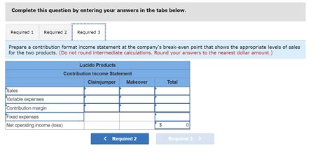 Solved Exercise Algo Multiproduct Break Even Analysis Chegg Com
