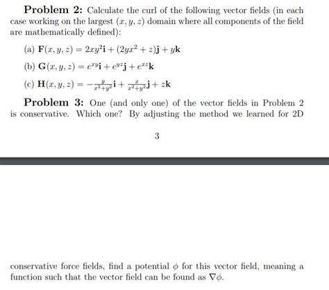 solved problem 2 calculate the curl of the following vector