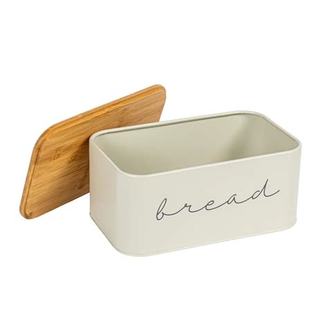 Metal Bread Bin With Bamboo Lid On Sale Overstock 39638827