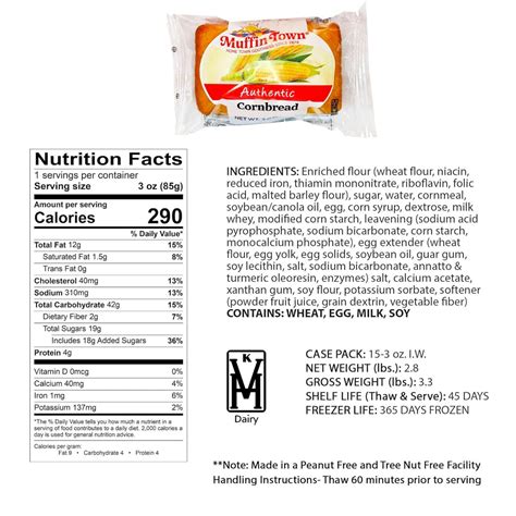Cornbread Snack Loaves 15 Loaves Per Case 3 Oz Per Madelines Pantry