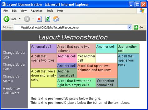 Grids Panes And Layout Echo Web Framework