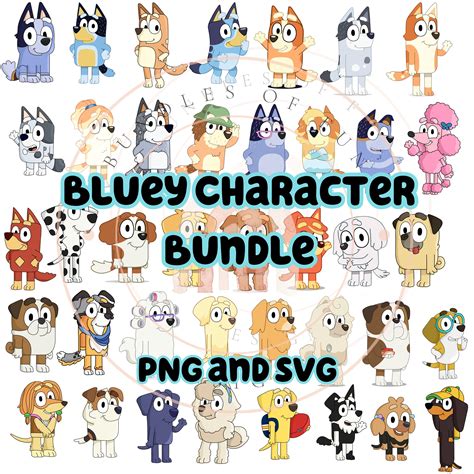 Bluey Friends Svg Bluey Bingo Friends Svg Bluey Characters Svg Bluey