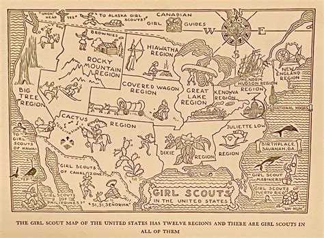 1940 Girl Scouts Map Of The U S R Mapporn