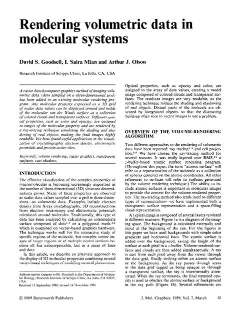 Pdf Rendering Volumetric Data In Molecular Systems Dokumentips