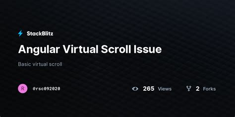 Angular Virtual Scroll Issue Stackblitz