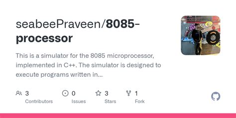 Github Seabeepraveen 8085 Processor This Is A Simulator For The 8085