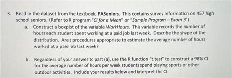 Solved How Do You Run This Dataset In Program Ci For A