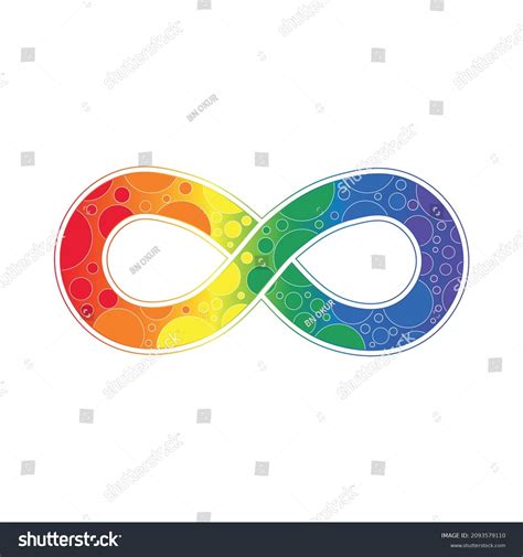 Infinity Rainbow Symbol Bubbles Autism Pride Stock Vector Royalty Free