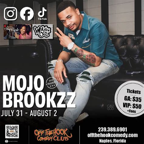 Off The Hook Comedy Club Comedian Mojo Brookzz Live In Naples Florida