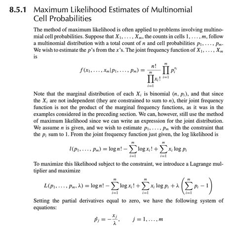 Using Lagrange Multipliers To Solve For The Mle Of A Multinomial